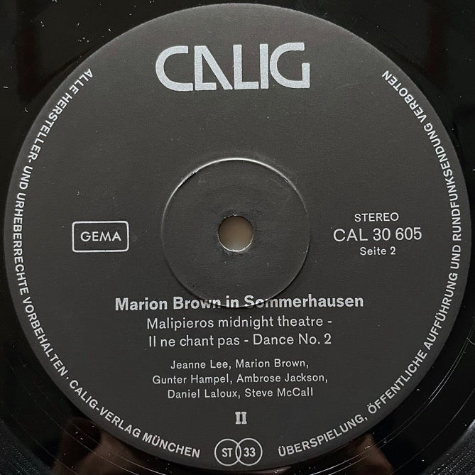 MARION BROWN / IN SOMMERHAUSEN - German Calig Original – ALORECORD
