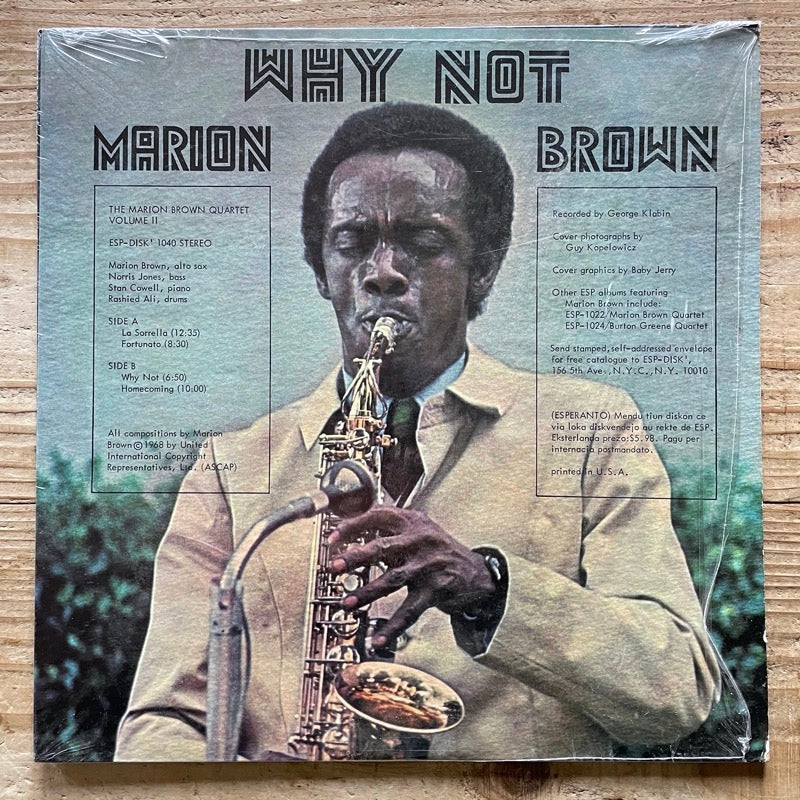 MARION BROWN QUARTET / WHY NOT - US ESP-DISK Original – ALORECORD