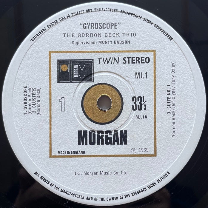 GORDON BECK TRIO / GYROSCOPE - UK Morgan Original – ALORECORD
