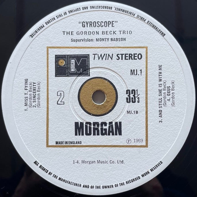 GORDON BECK TRIO / GYROSCOPE - UK Morgan Original – ALORECORD