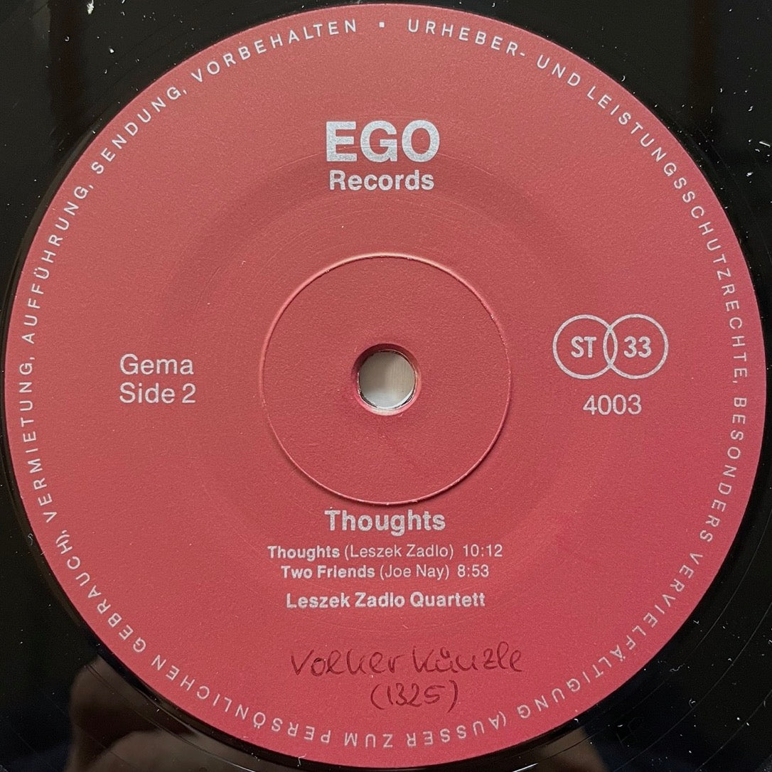 LESZEK ZADLO QUARTETT / THOUGHTS - German EGO Original – ALORECORD