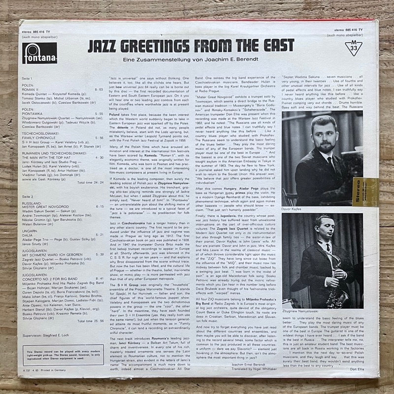 V.A. (KOMEDA QUINTET etc..) / JAZZ GREETINGS FROM THE EAST - Germany P ...