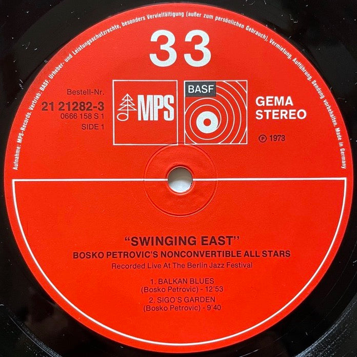 BOSKO PETROVIC / SWINGING EAST - German MPS/BASF Original – ALORECORD